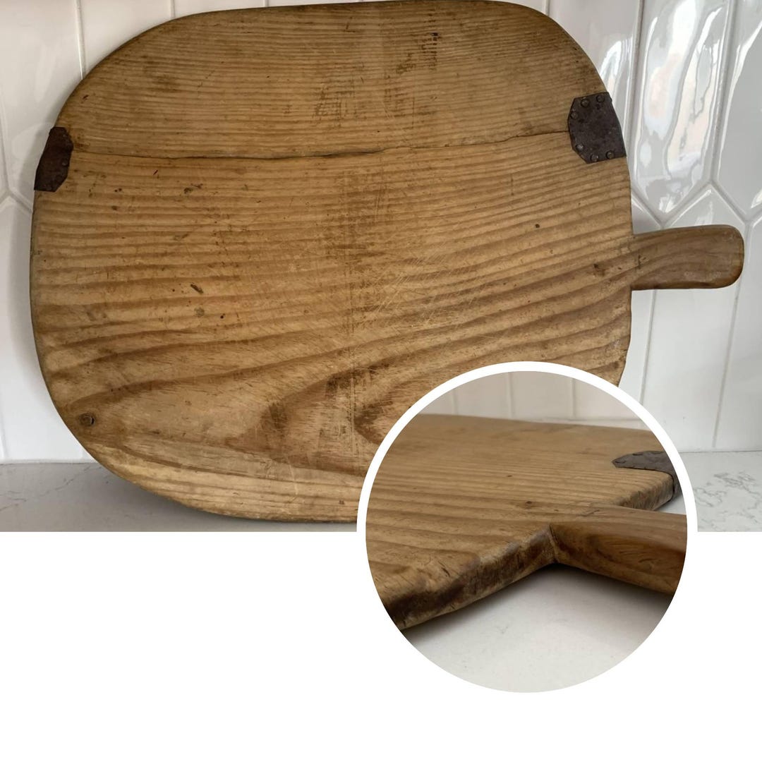 Large Primitive Antique Oval European Bread Cutting Board, Breadboard ...