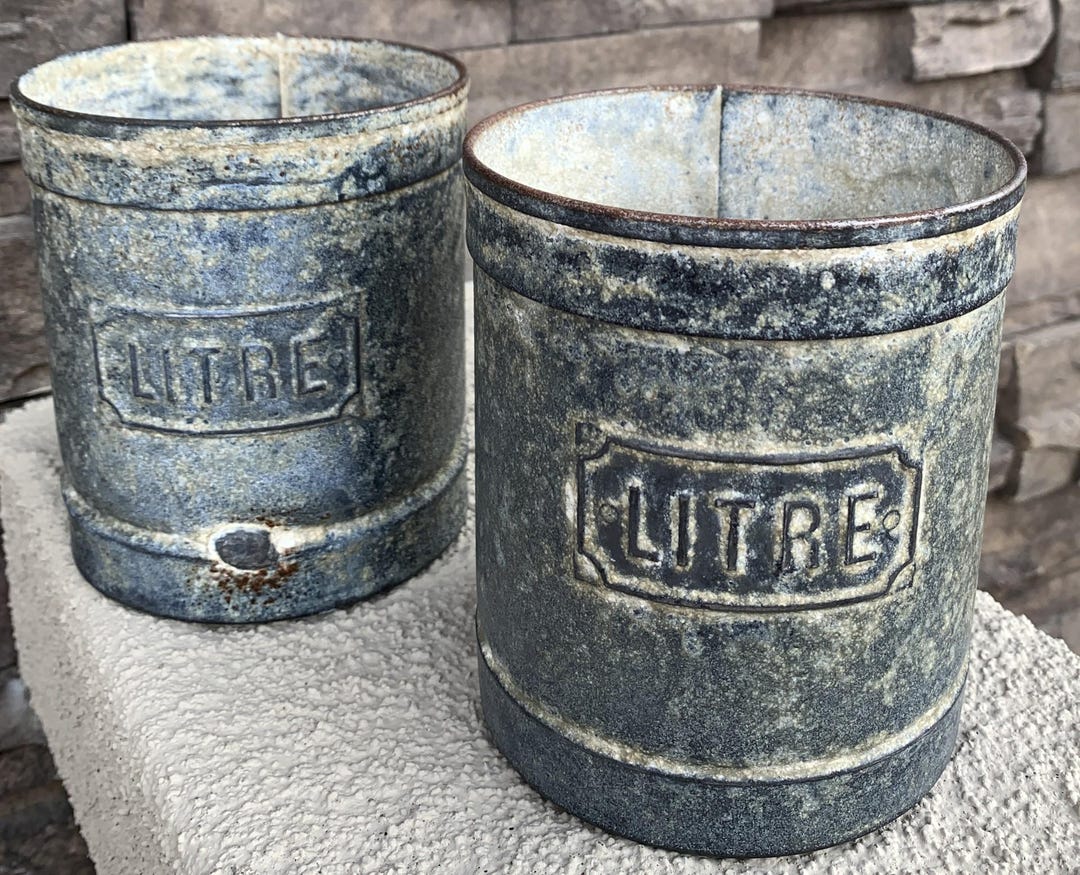 Antique French Zinc Measuring Cup/canister for Litre; Liquid or Dry ...