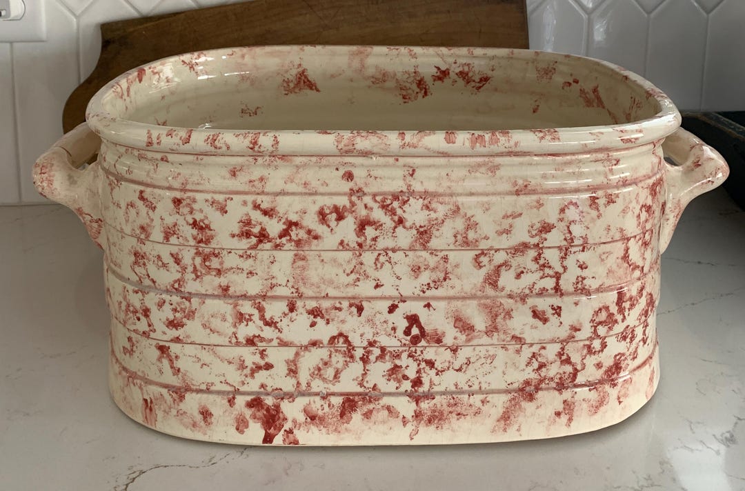 Large Rare Antique English Ironstone Footbath Foot Bath With Handles ...