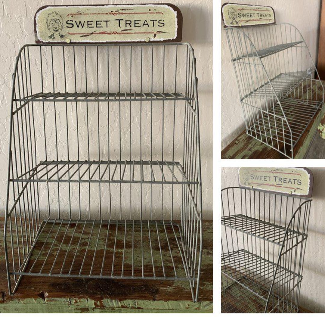 Vintage Thick Wire Store Display for Sweet Treats, Three Shelves ...