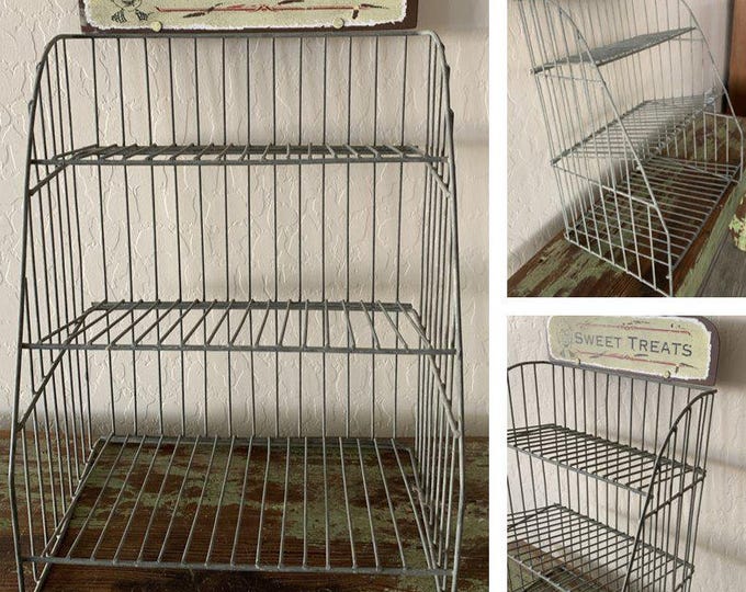 Vintage Thick Wire Store Display for Sweet Treats, Three Shelves ...