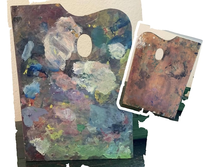 Authentic Vintage French Artist Wood Palette, Paint on One Side ...