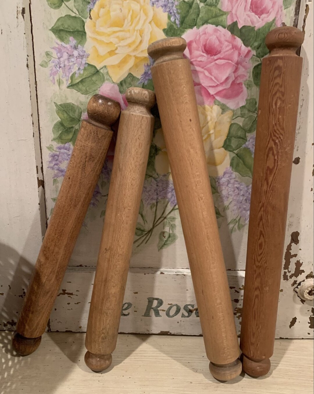 RARE French Antique Turned Wood Pastry Rolling Pins Mushroom - Etsy
