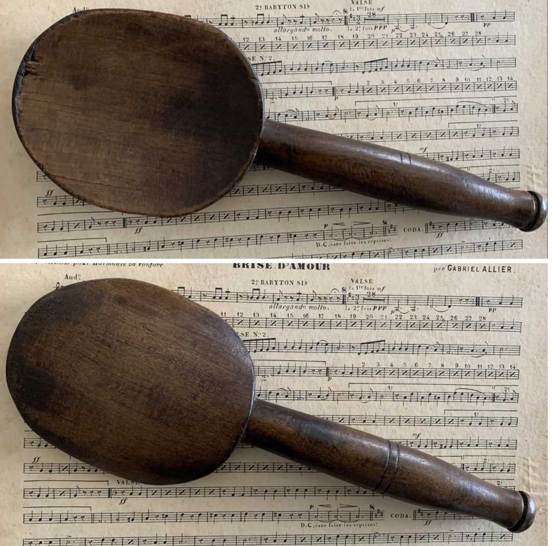 Authentic Antique French Primitive Wood Butter Paddle, Solid Thick Wood ...