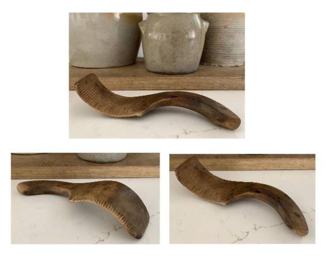 RARE Large Antique Wooden English Butter Curler; Treen Kitchen Utensil ...