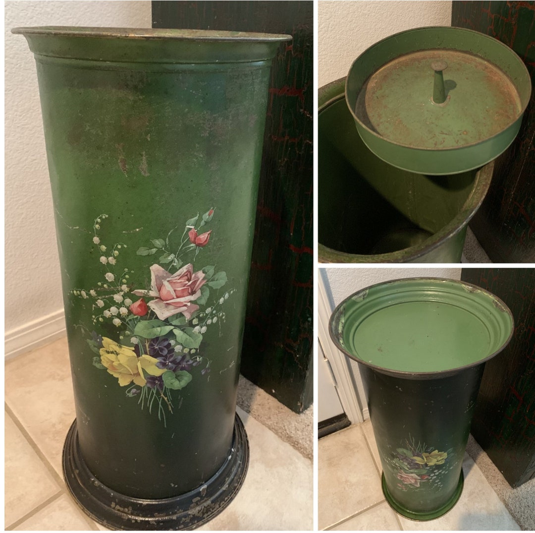 RARE 19th Century Tall Antique French Toleware Umbrella Holder Stand ...