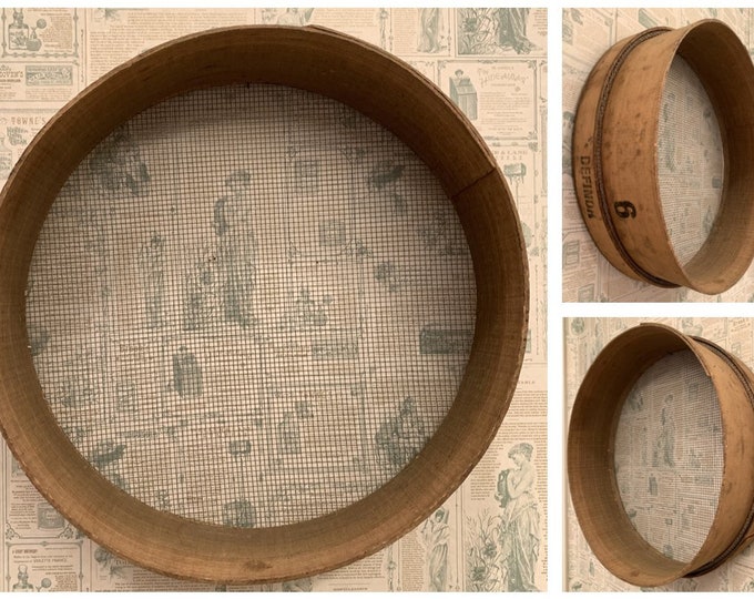 Large Vintage French Bentwood Grain Sieve Sifter, 17.25" Diameter ...
