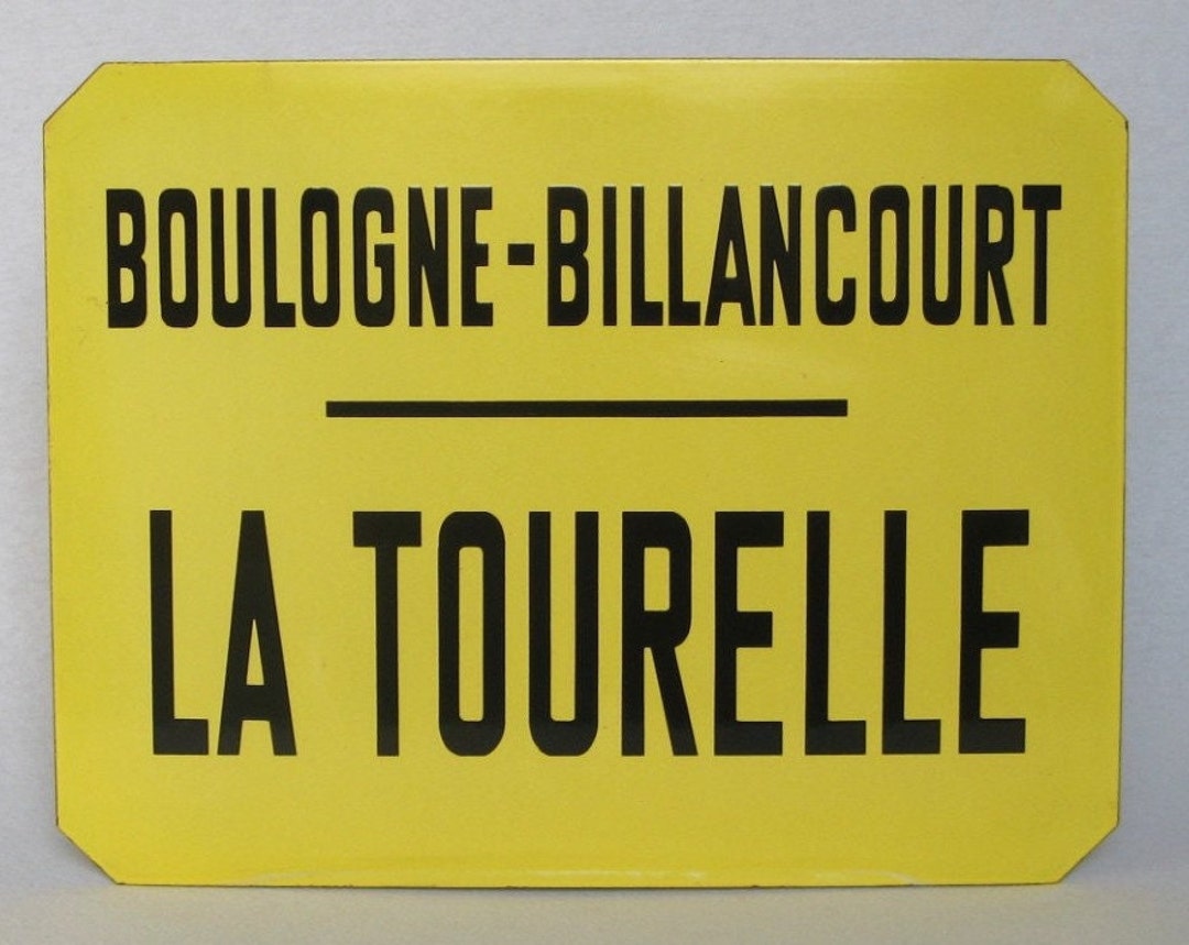 Vintage French Bus Stop Sign for La Tourelle in Boulogne-billancourt SW ...