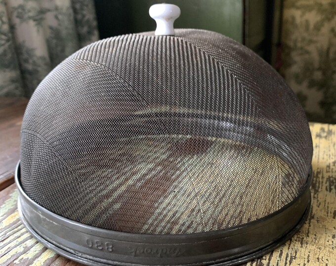 RARE Vintage ANDROCK Wire Mesh Food Cover Cloche Dome With Porcelain ...