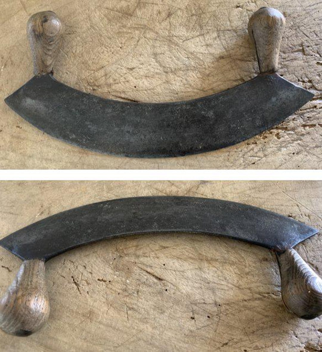 Antique French Mezzaluna Hachoir Forged Steel Herb Chopper, Single ...