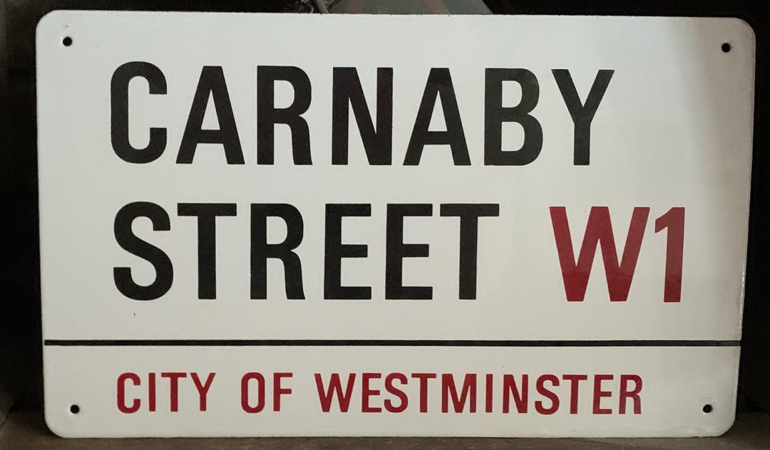Authentic Large Vintage CARNABY STREET W1 City of Westminster (london ...