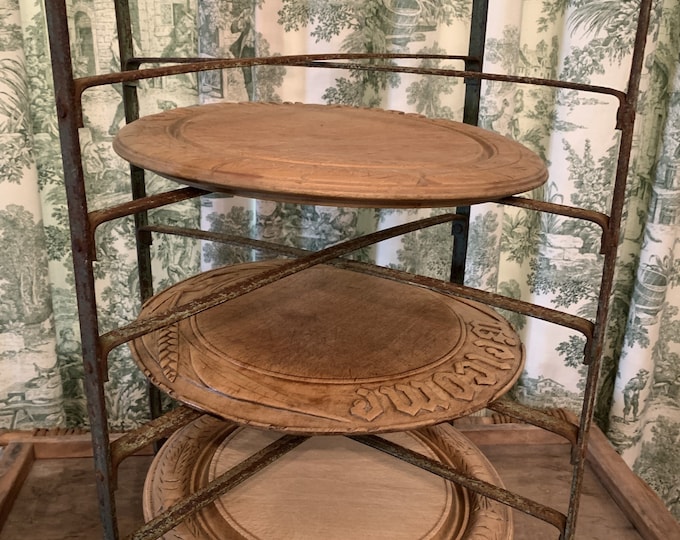 RARE Antique French Forged Iron Pie Tart Cooling Rack; Display ...