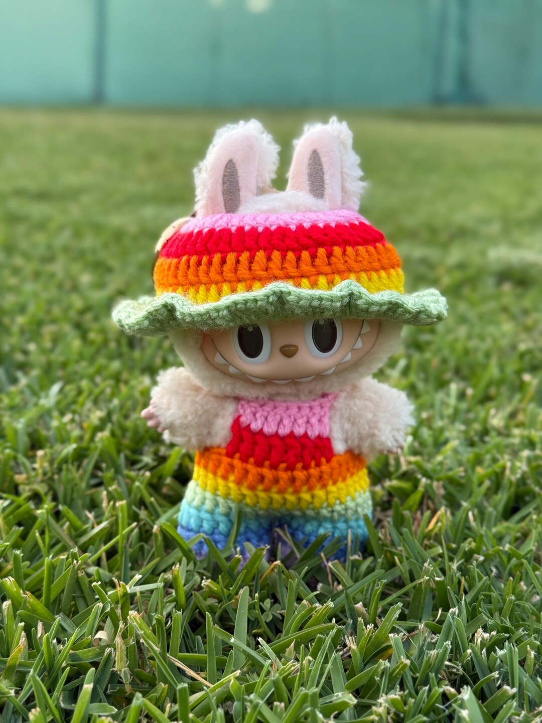 Special Edition Rainbow/pride Overall & Bucket Hat (for Standing Labubu ...