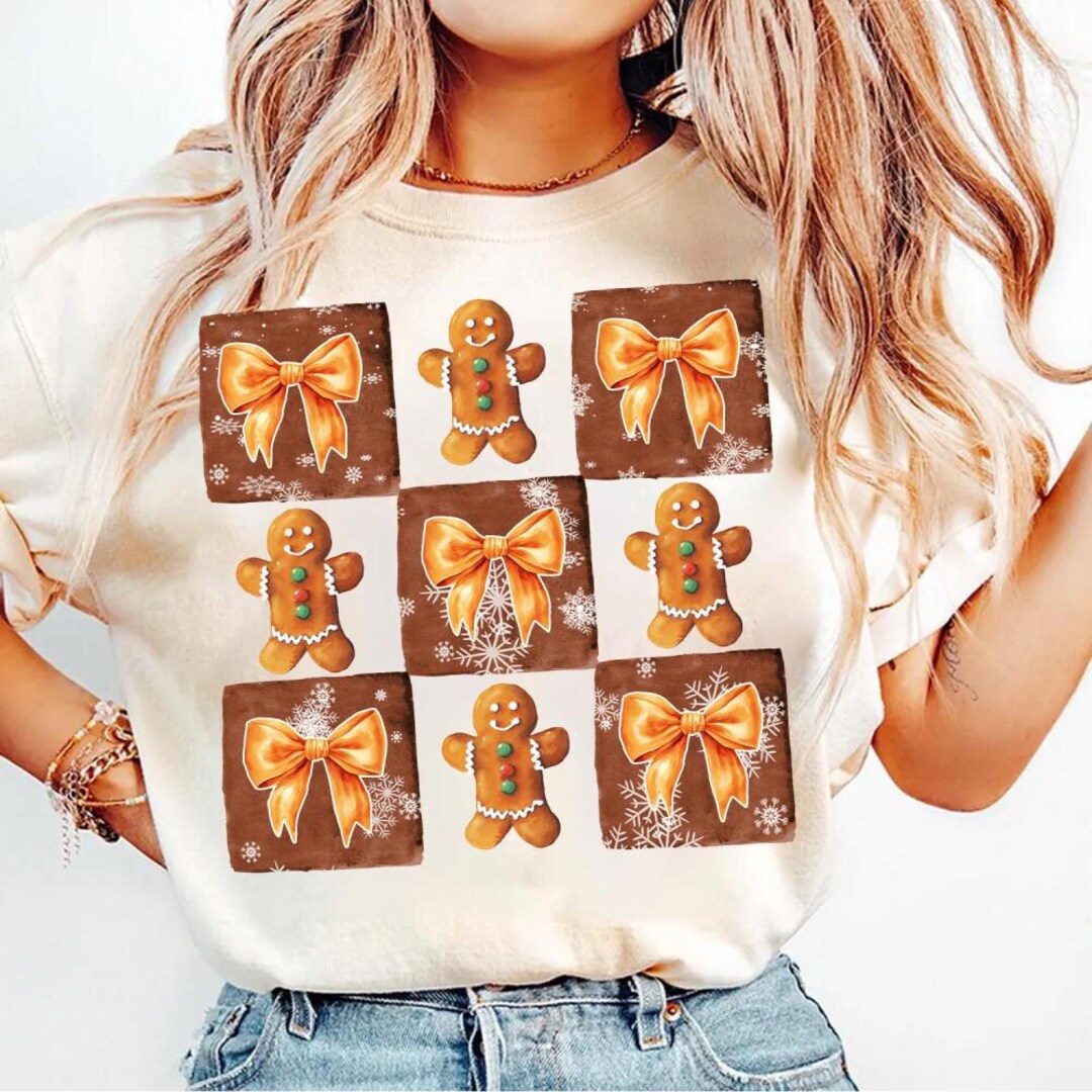 Trendy Checkered Gingerbread Man PNG, Distressed Christmas Sublimation ...