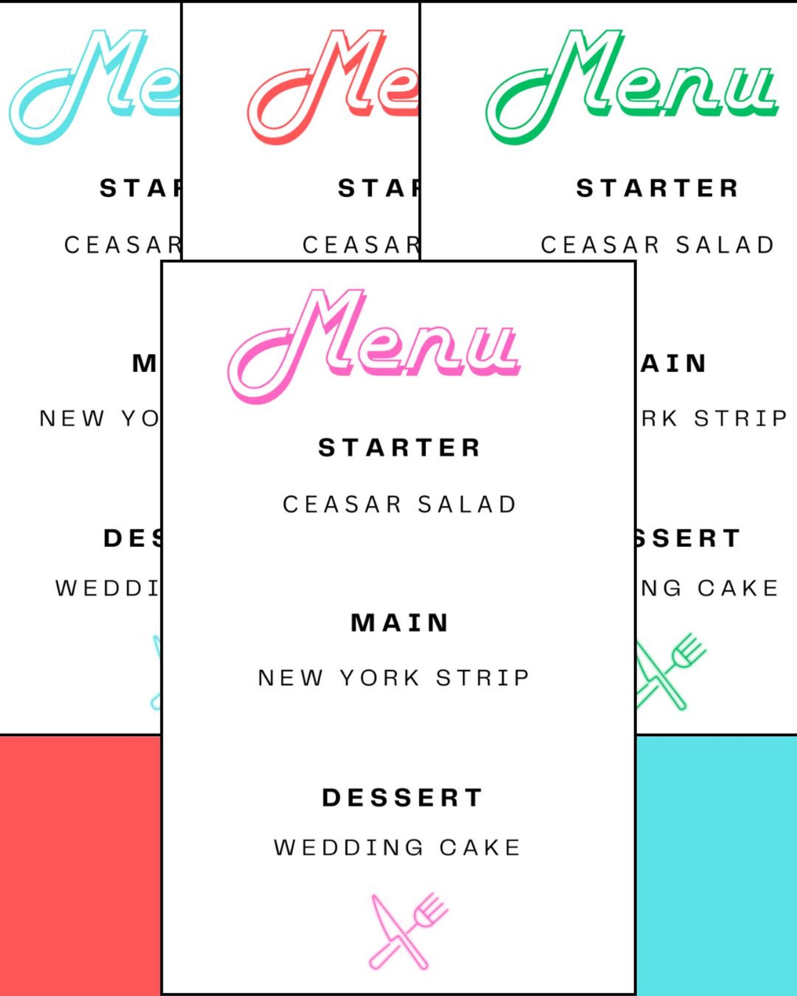 Colorful Dinner Menu Template, Customizable, FREE Canva Designs ...