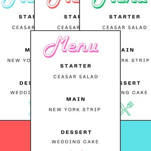Colorful Dinner Menu Template, Customizable, FREE Canva Designs ...
