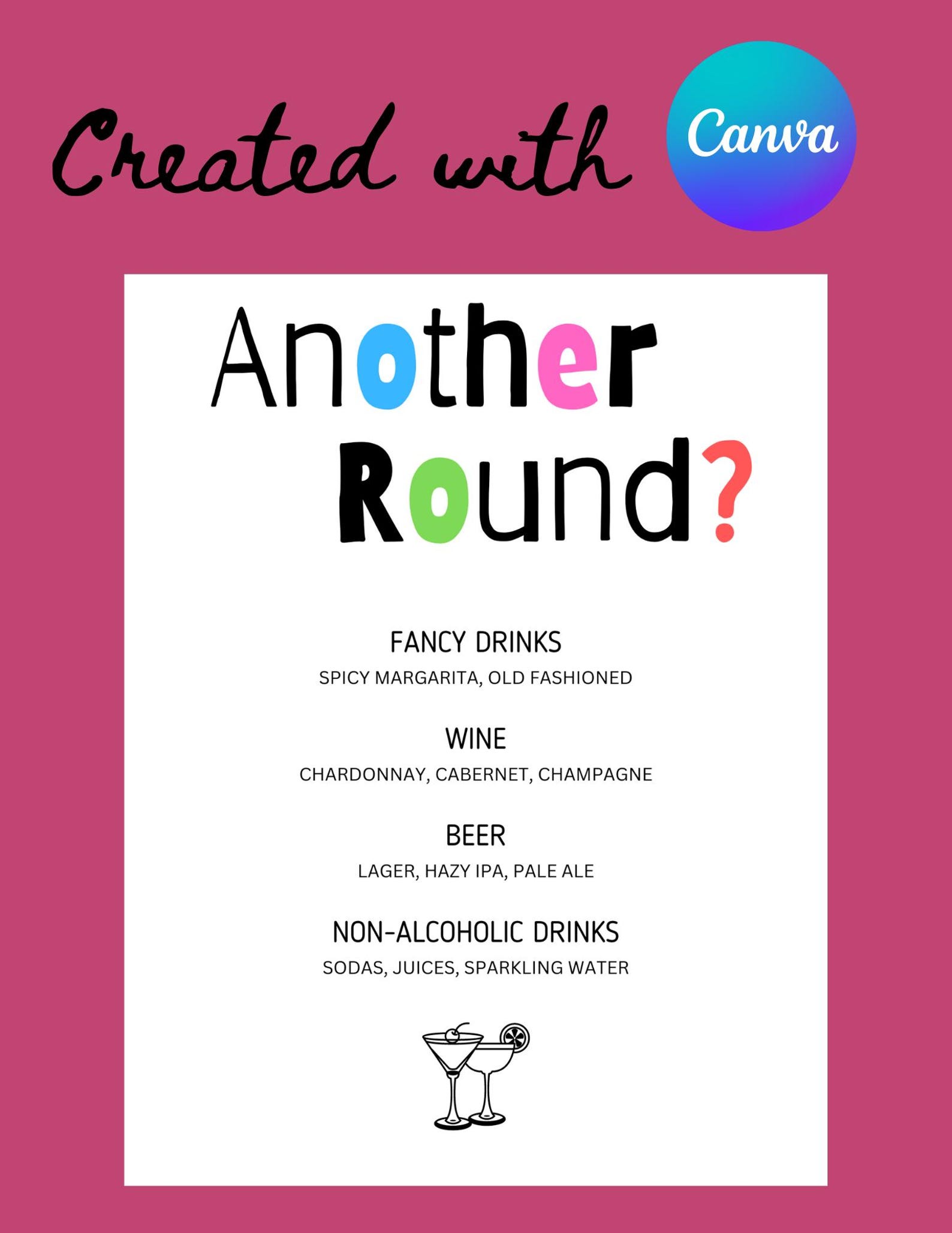 Event Bar Menu Template, FREE Canva Designs, Custom, Printable, Simple ...