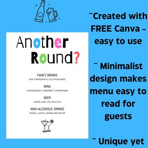 Event Bar Menu Template, FREE Canva Designs, Custom, Printable, Simple ...
