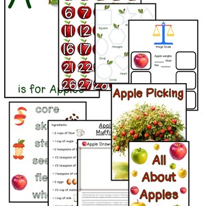 Apple Unit Study, Elementary Worksheets, Sensory Bin Activity (digital ...