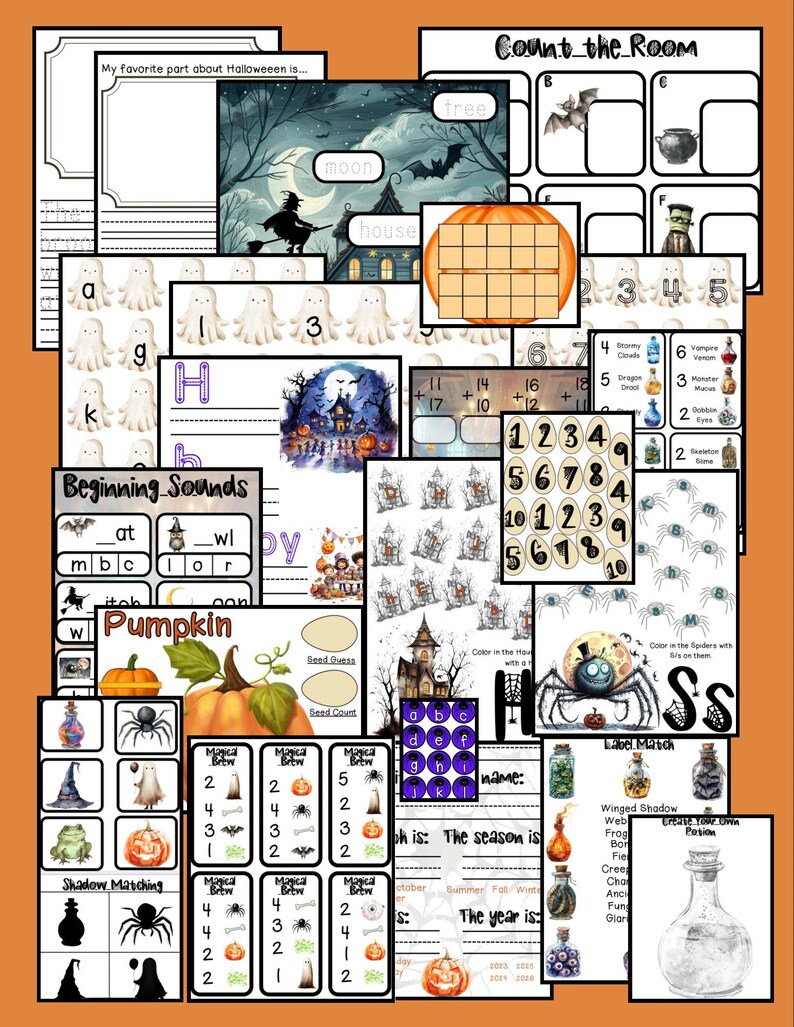 Halloween Unit, 89 Pages, Ghost, Prek-elementary, Learning, Worksheets ...