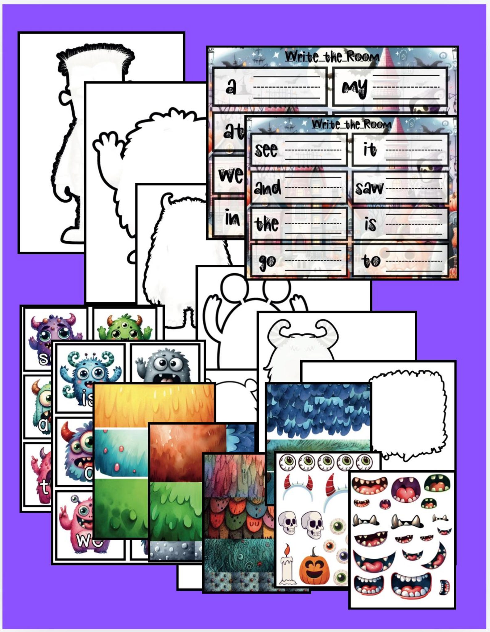Monster Halloween Learning Unit, Prek-elementary (digital Download) - Etsy