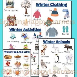 Winter Educational Posters | Grammar, Counting, Winter Words (digital ...
