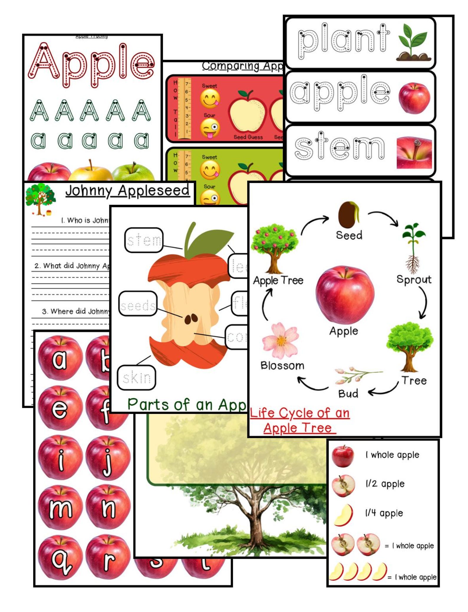Apple Activity Unit, 86 Pages, Sensory Bin, Tuff Tray, Printable ...
