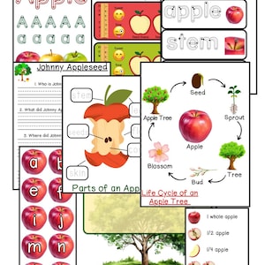 Apple Unit Study, Elementary Worksheets, Sensory Bin Activity (digital ...