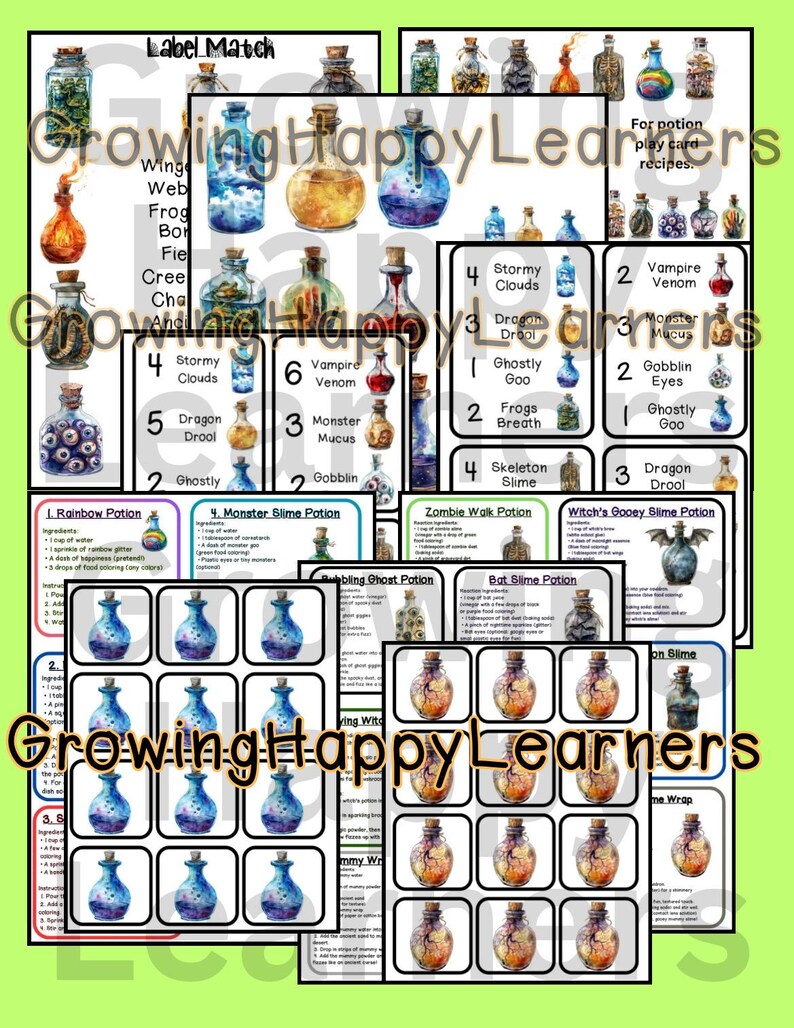 Witch’s Potion Unit, 54 Pages, Witch and Potion Themed Learning Unit ...