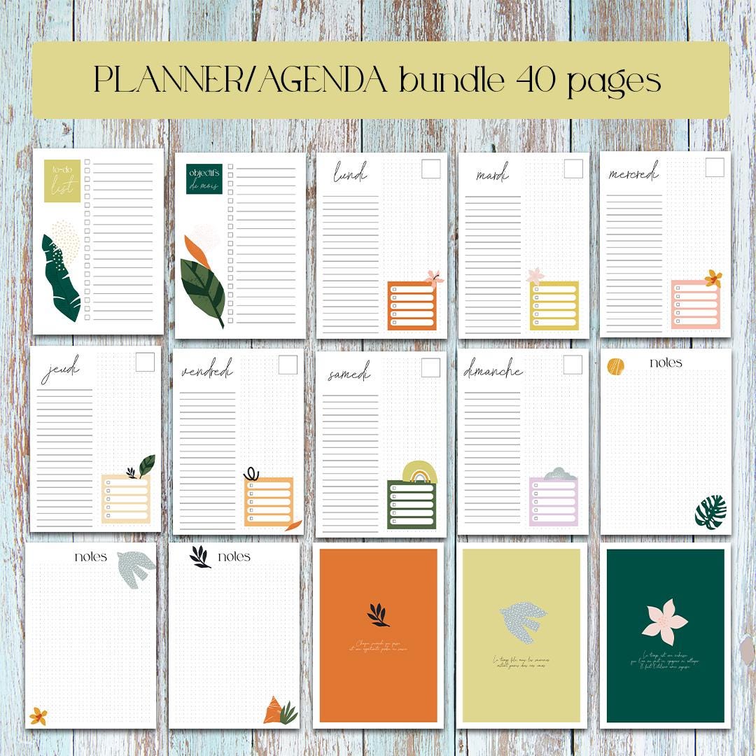 16 Pages Bundle to Print or Digital Product, for Paper Diary or Ipad ...