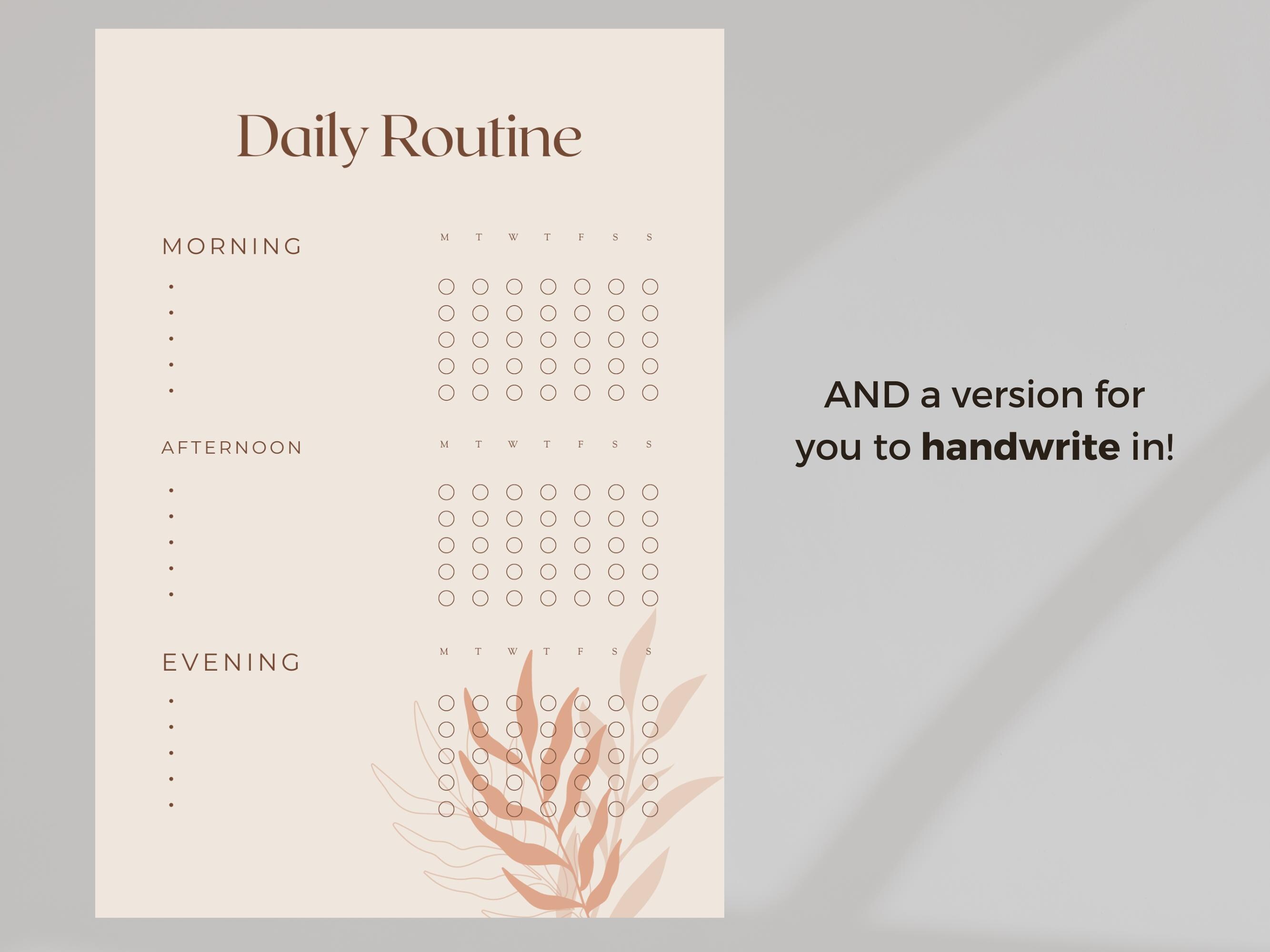PRINTABLE + EDITABLE Daily Routine Planner Template, Daily Chore ...
