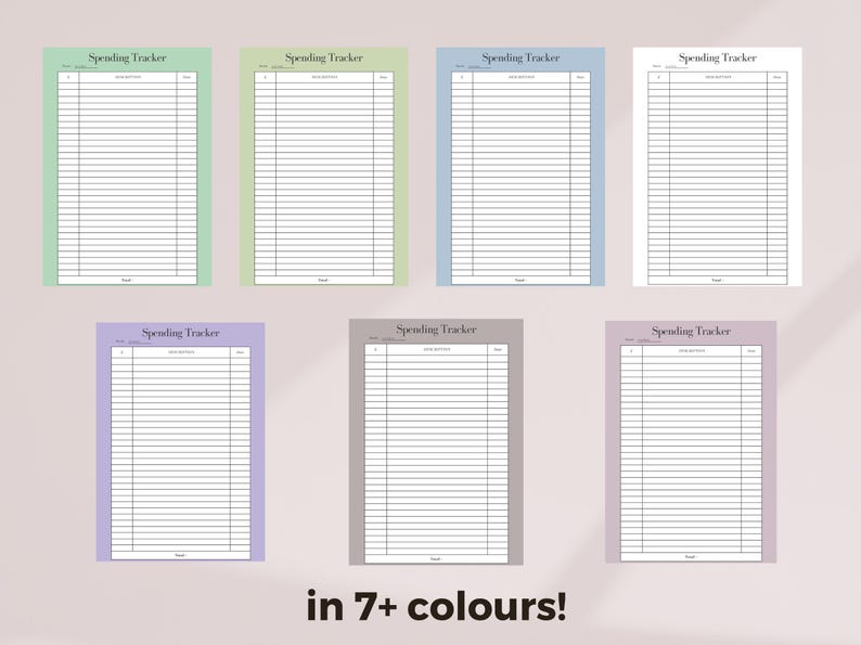 Spending Tracker - PRINTABLE and MONTHLY Spending Log, Finances Tracker ...