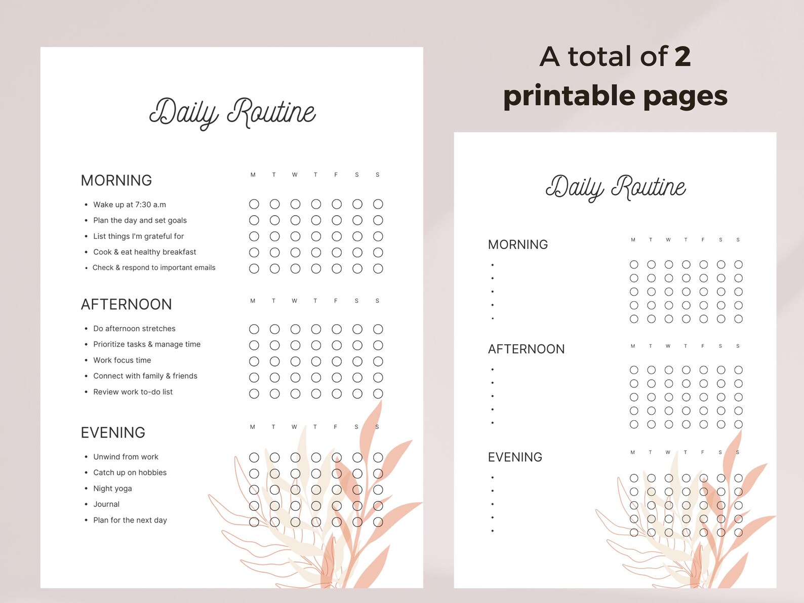 PRINTABLE EDITABLE Daily Routine Planner Template, Daily Chore Planner ...