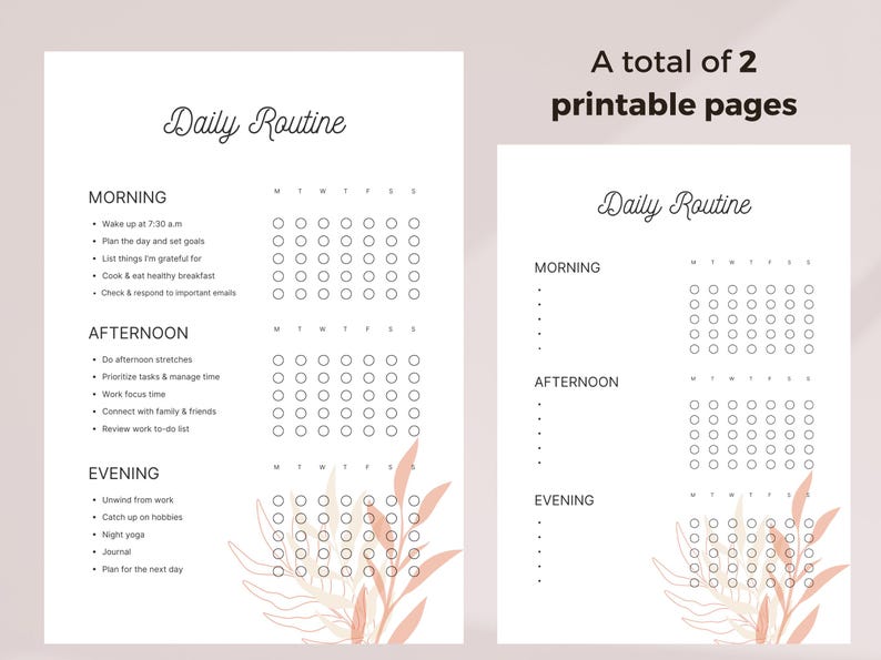 PRINTABLE EDITABLE Daily Routine Planner Template, Daily Chore Planner ...