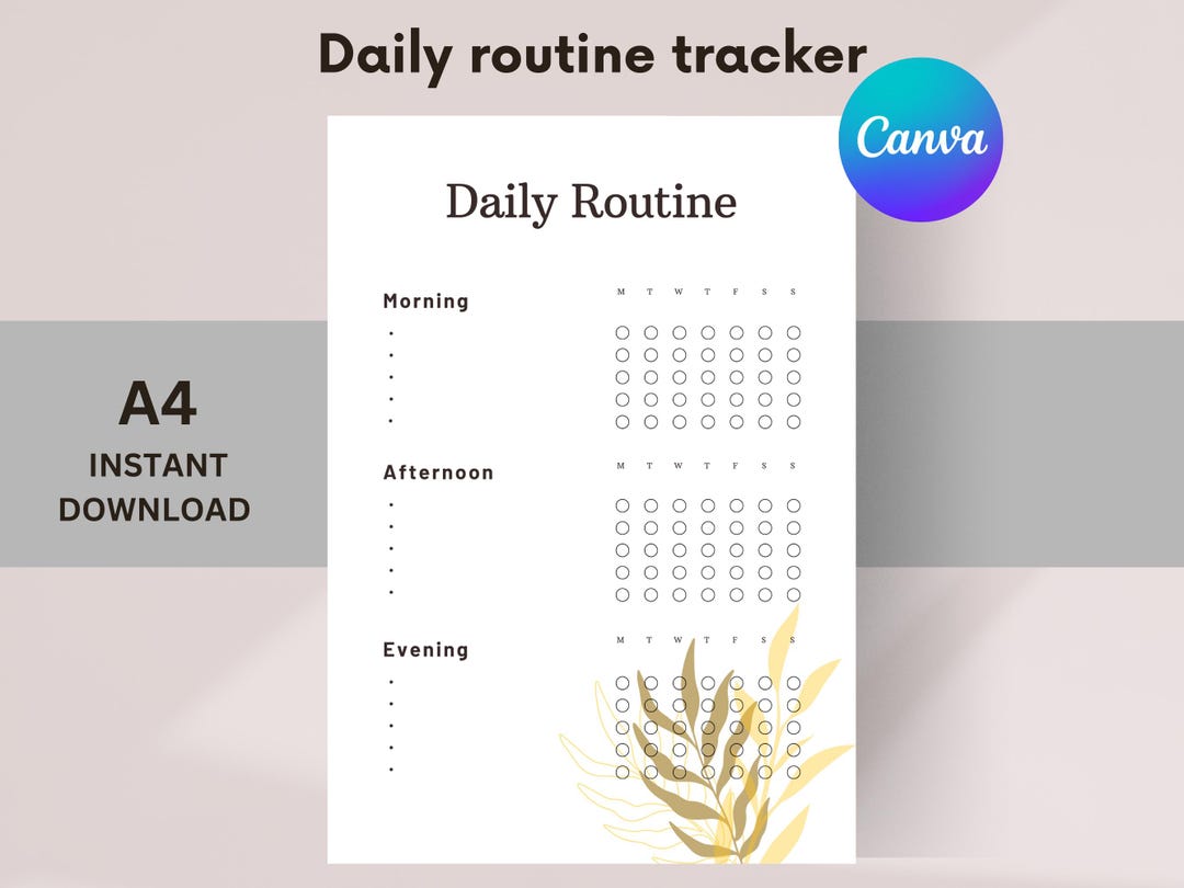PRINTABLE + EDITABLE Daily Routine Planner Template, Daily Chore ...