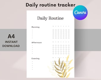 PRINTABLE + EDITABLE Daily Routine Planner Template, Daily Chore ...