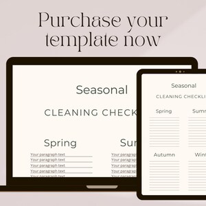 Printable Seasonal Cleaning Checklist Template | Editable A4 PDF ...