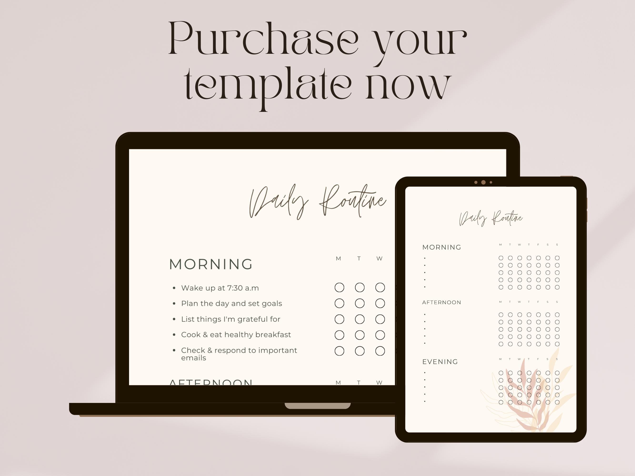 PRINTABLE + EDITABLE Daily Routine Planner Template, Daily Chore ...