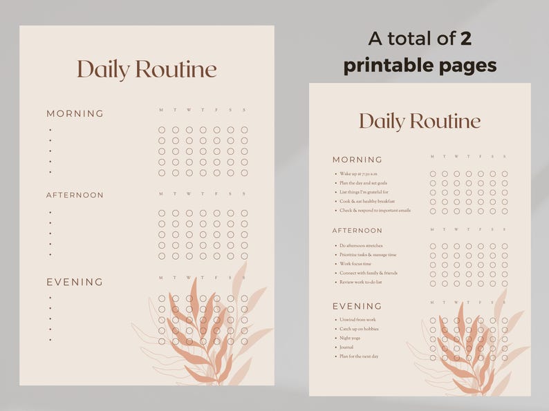 PRINTABLE + EDITABLE Daily Routine Planner Template, Daily Chore ...