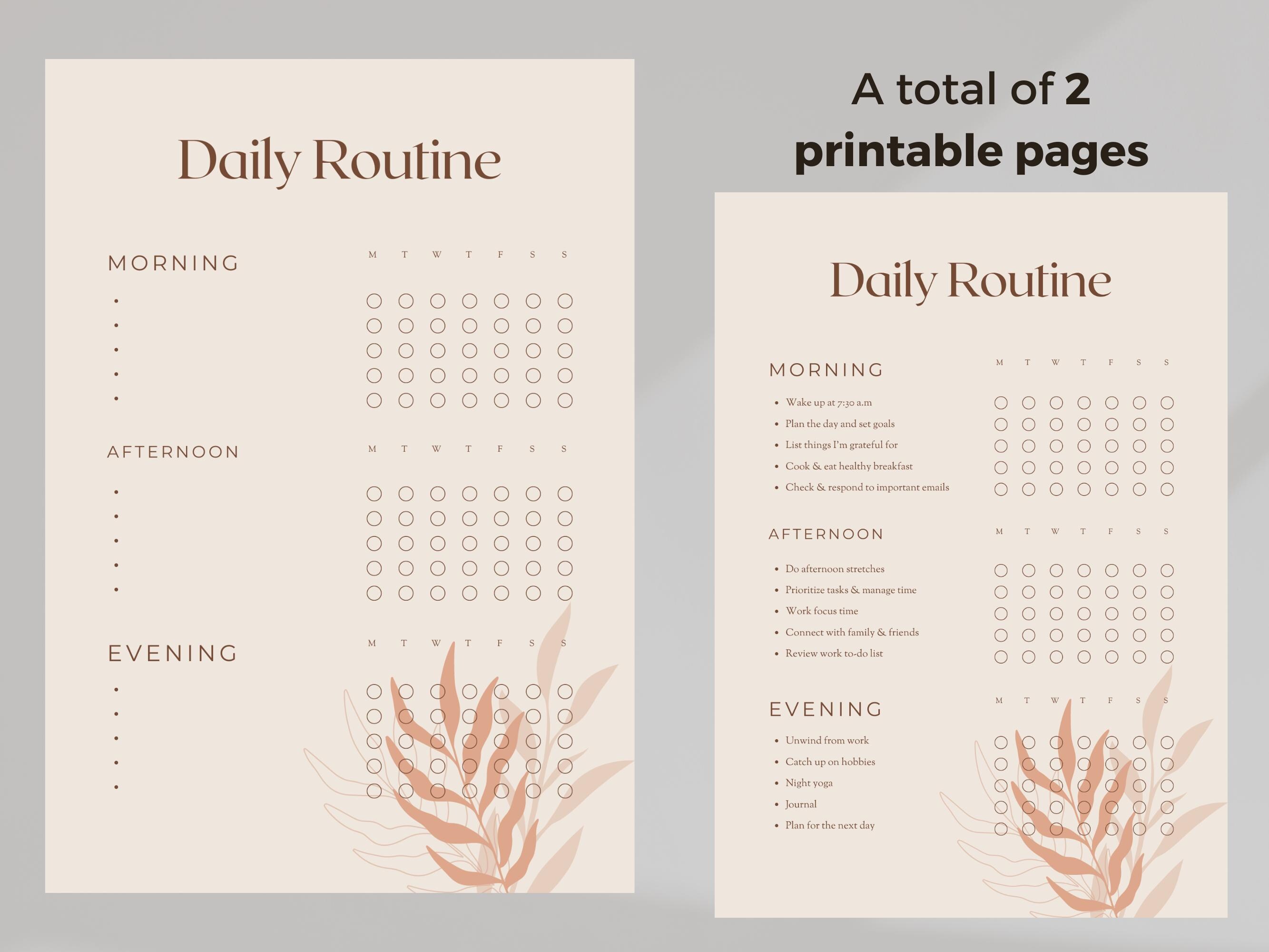 PRINTABLE + EDITABLE Daily Routine Planner Template, Daily Chore ...