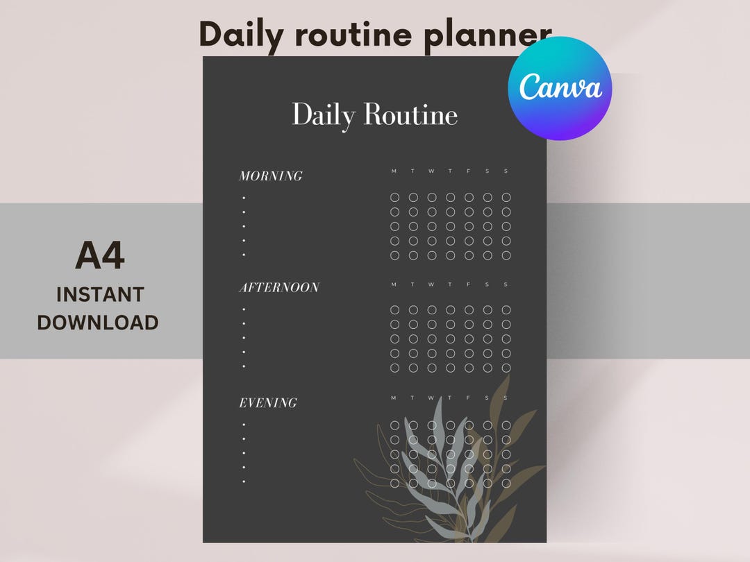 PRINTABLE + EDITABLE Daily Routine Planner Template, Daily Chore ...