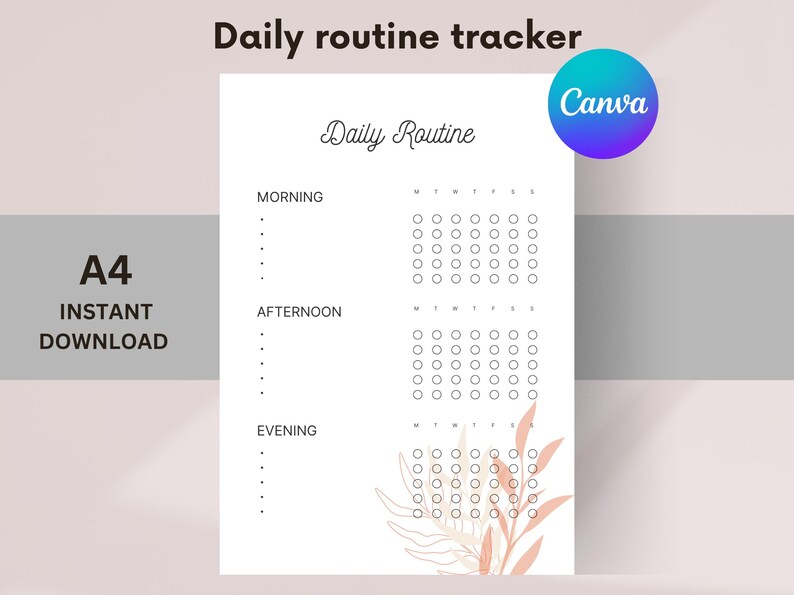 PRINTABLE EDITABLE Daily Routine Planner Template, Daily Chore Planner ...