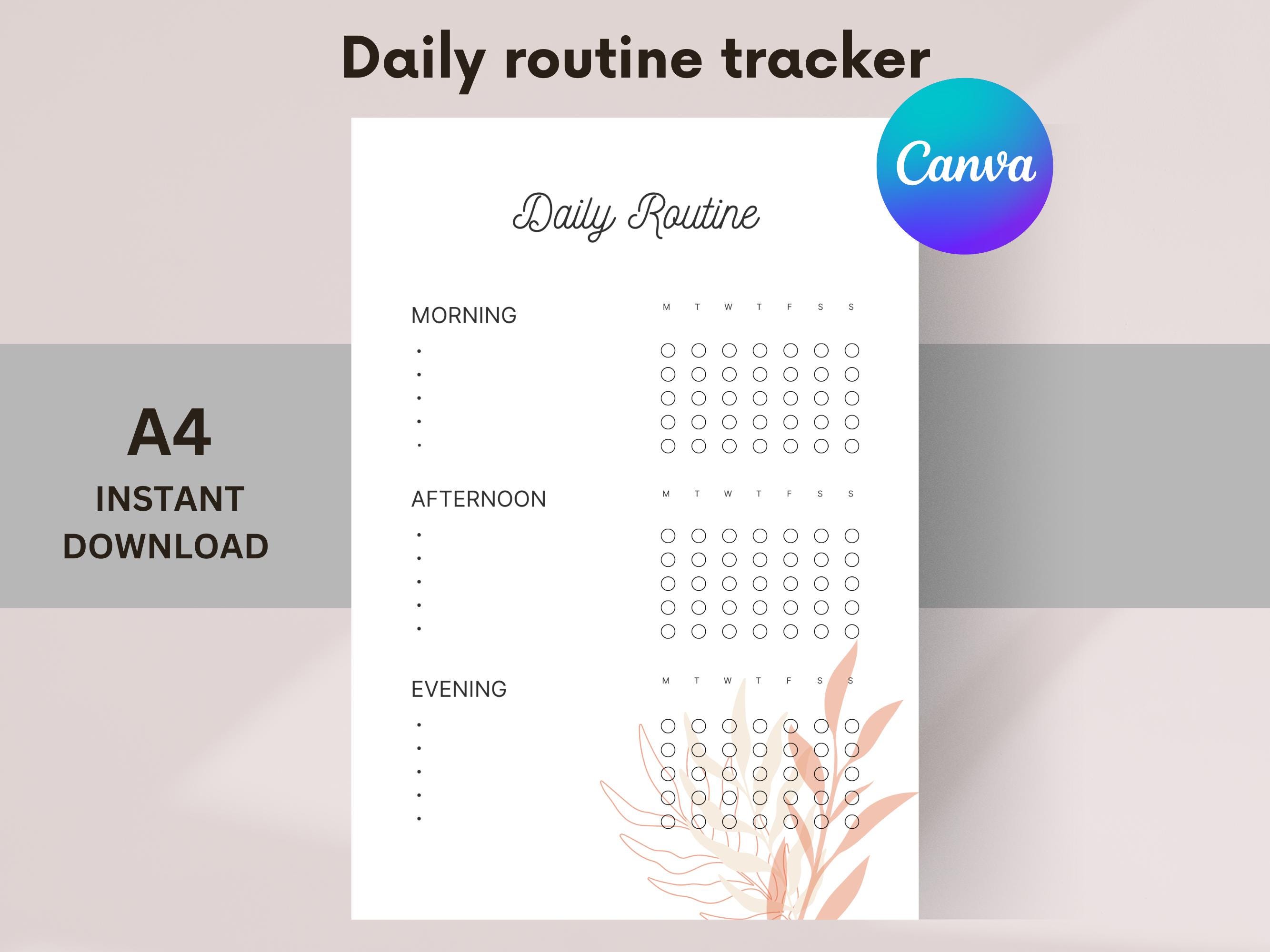 PRINTABLE EDITABLE Daily Routine Planner Template, Daily Chore Planner ...