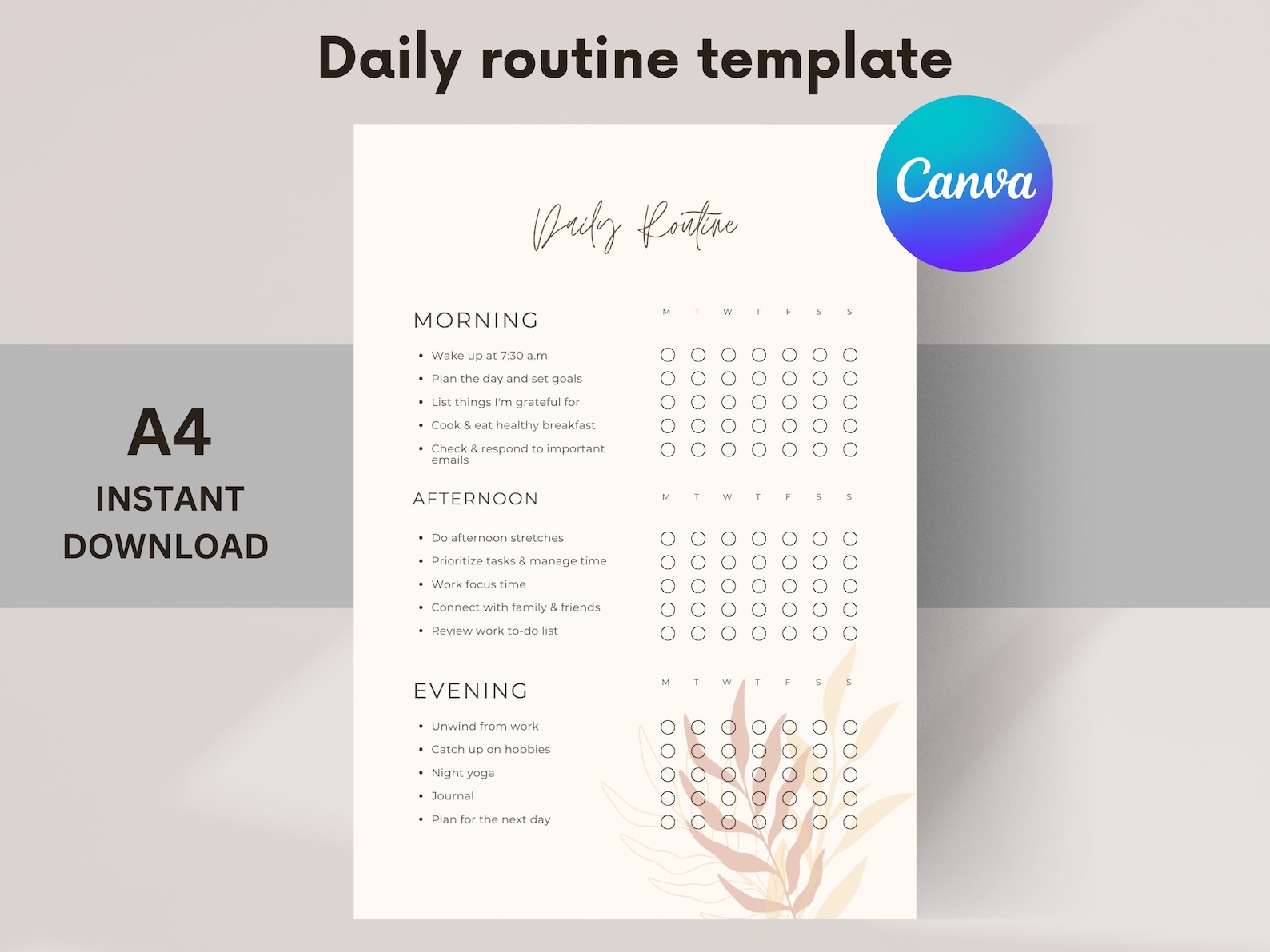 PRINTABLE + EDITABLE Daily Routine Planner Template, Daily Chore ...