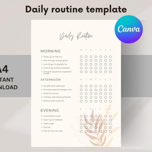PRINTABLE + EDITABLE Daily Routine Planner Template, Daily Chore ...