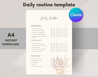 PRINTABLE EDITABLE Daily Routine Planner Template, Daily Chore Planner ...