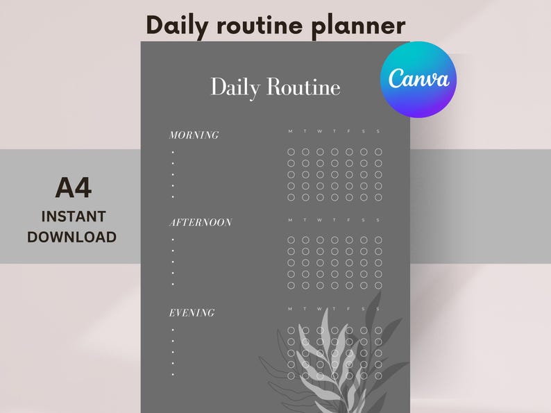 PRINTABLE + EDITABLE Daily Routine Planner Template, Daily Chore ...