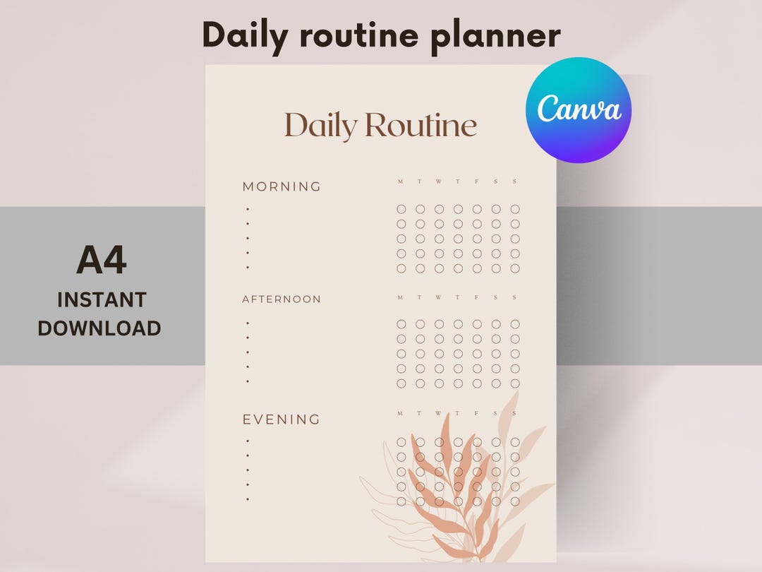 PRINTABLE + EDITABLE Daily Routine Planner Template, Daily Chore ...