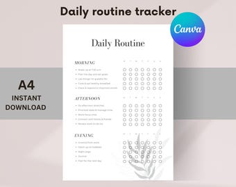 PRINTABLE EDITABLE Daily Routine Planner Template, Daily Chore Planner ...