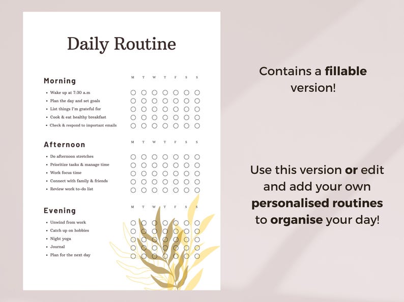PRINTABLE + EDITABLE Daily Routine Planner Template, Daily Chore ...